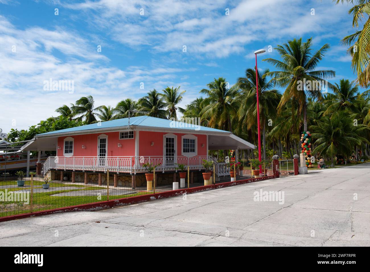 Rotoava Village, Fakarava, French Polynesia Stock Photo - Alamy