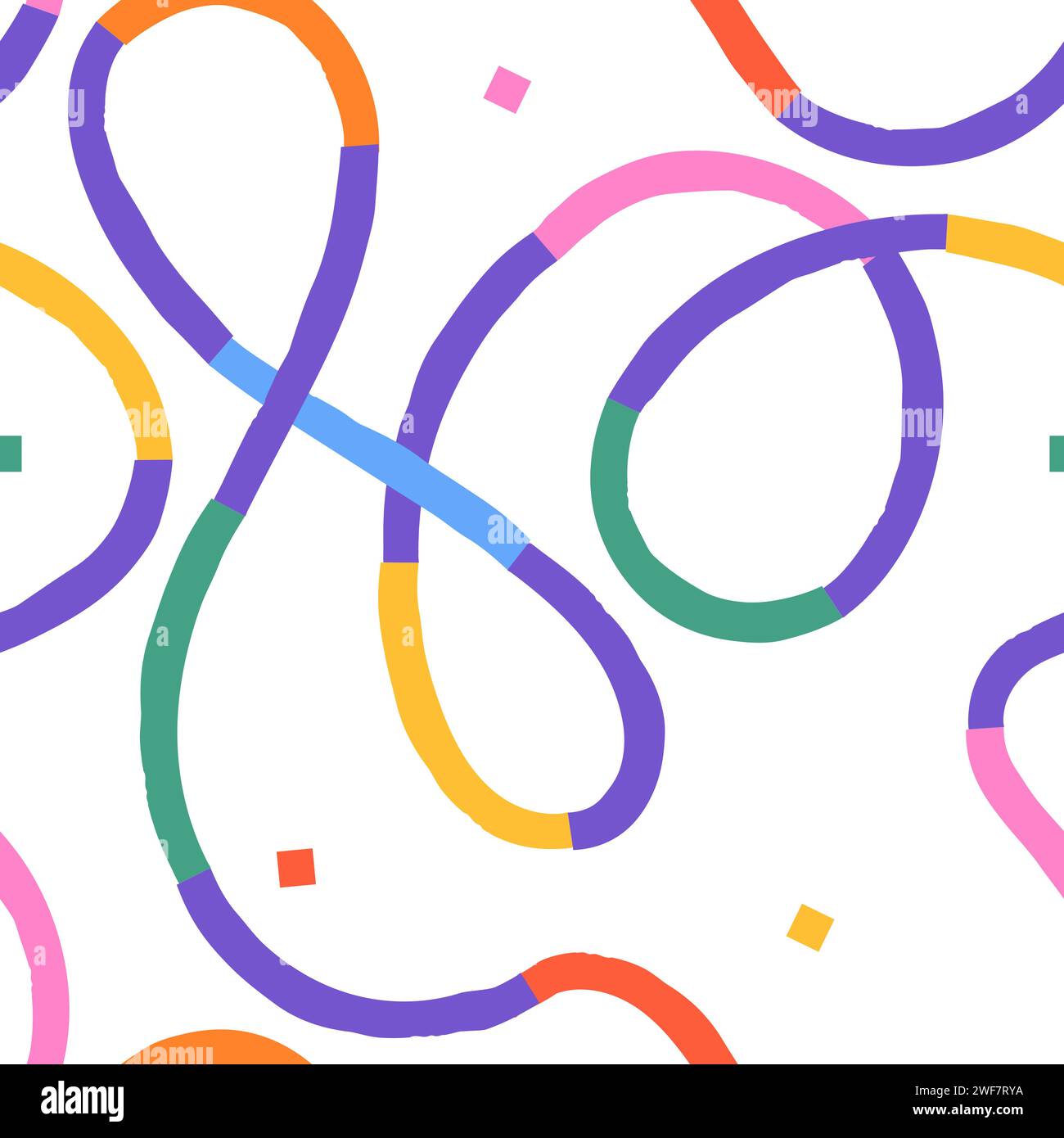 Bright Grunge scribble wallpaper print with squiggles and wavy brushes ...