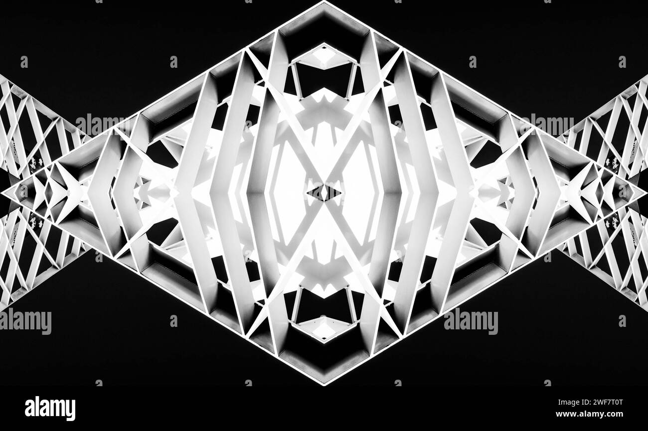 A photoshop composition in black and white about a building, creating a ...