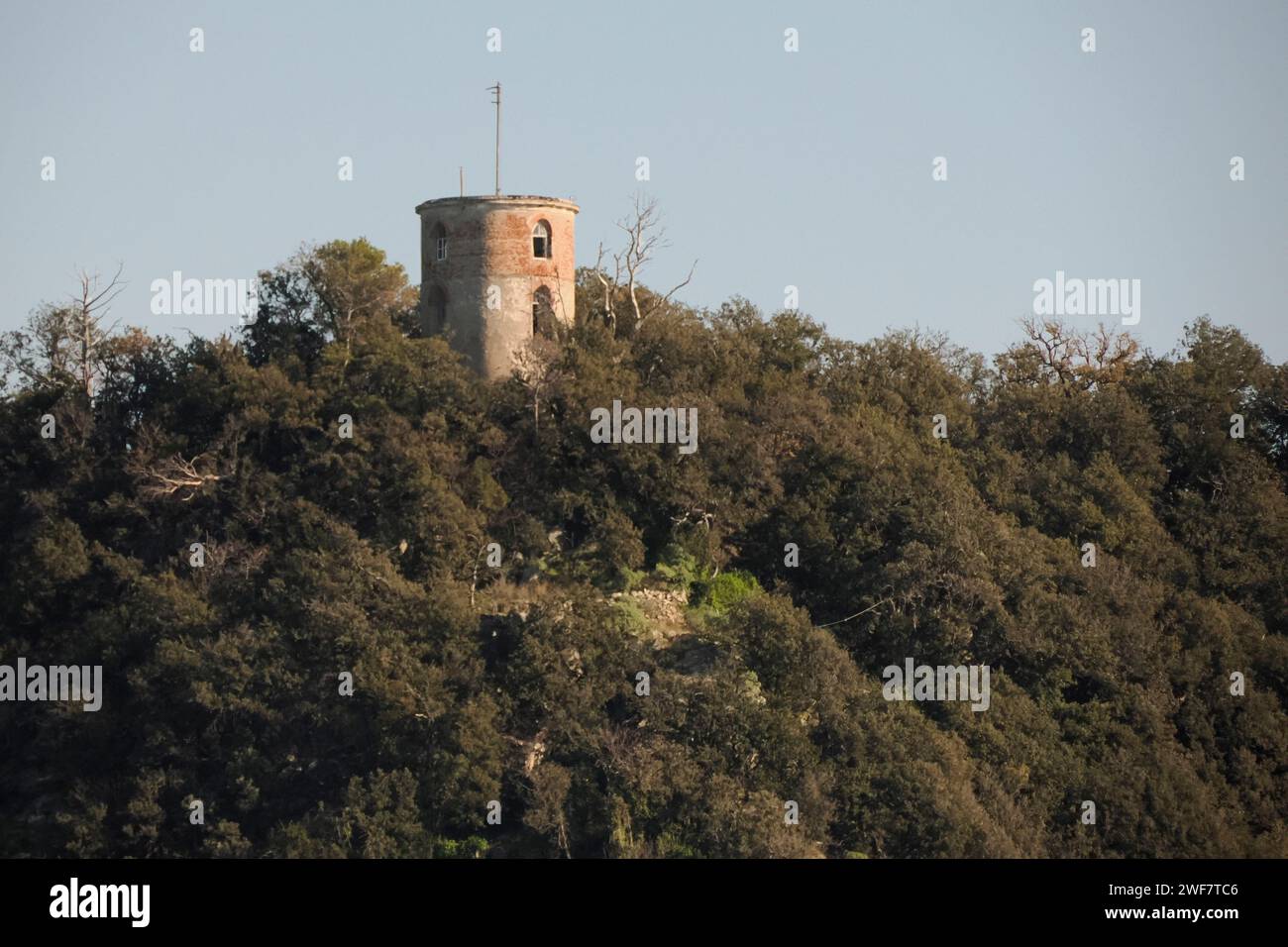 The Marconi tower over sestri levante silence bay view from the sea ...