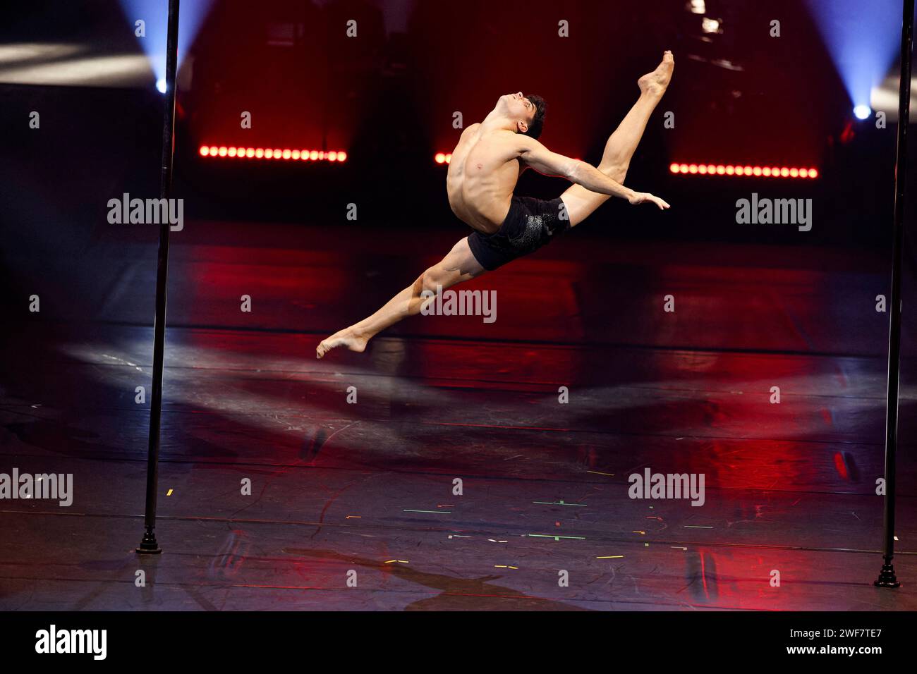 Albert Amores, pole art, Spain, competing during the 43rd 'Festival ...