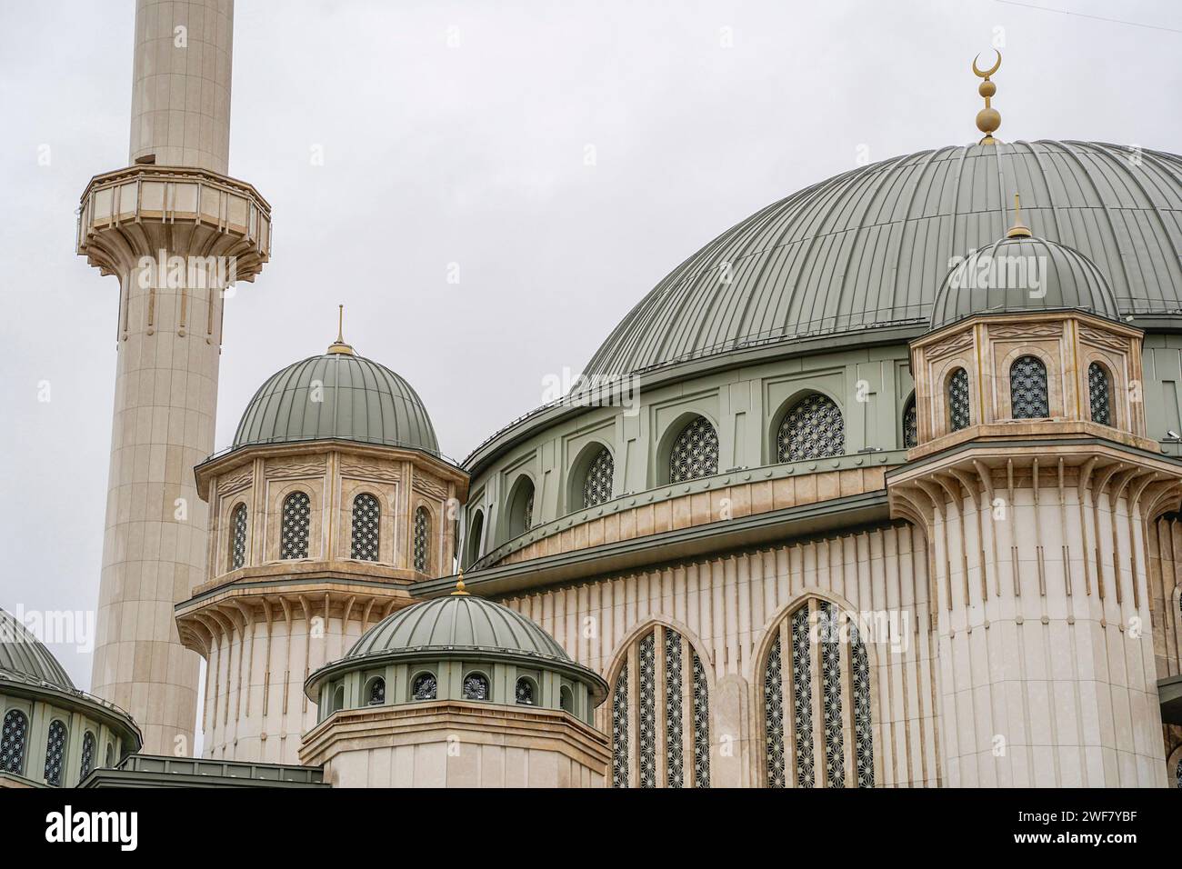 The Taksim Square Mosque in front of Republic Monument Istanbul Turkey ...
