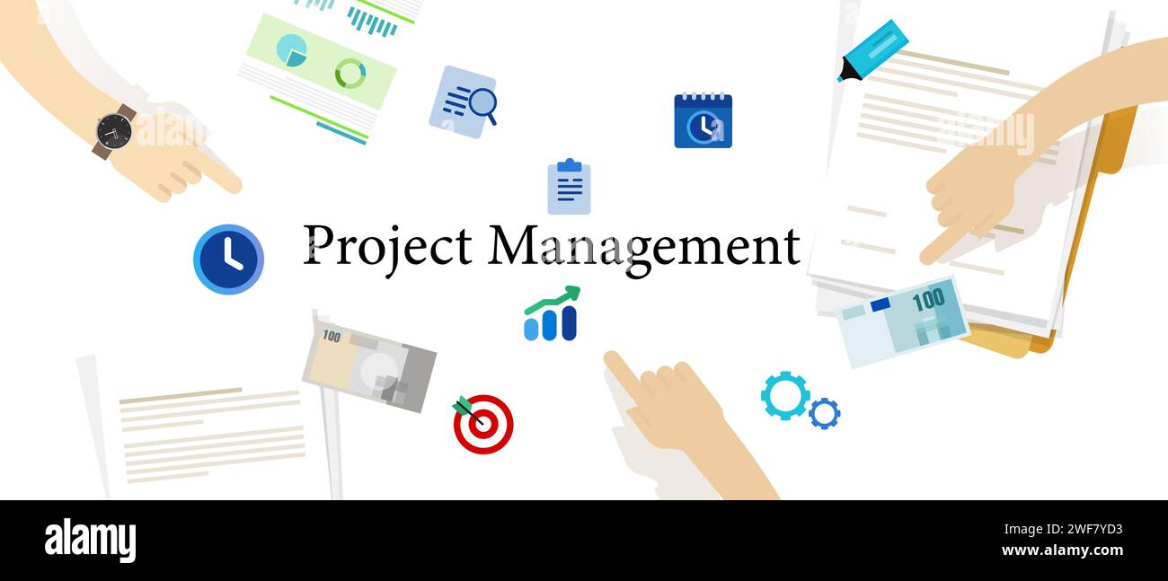 project management teamwork planning setting tasks and target team ...