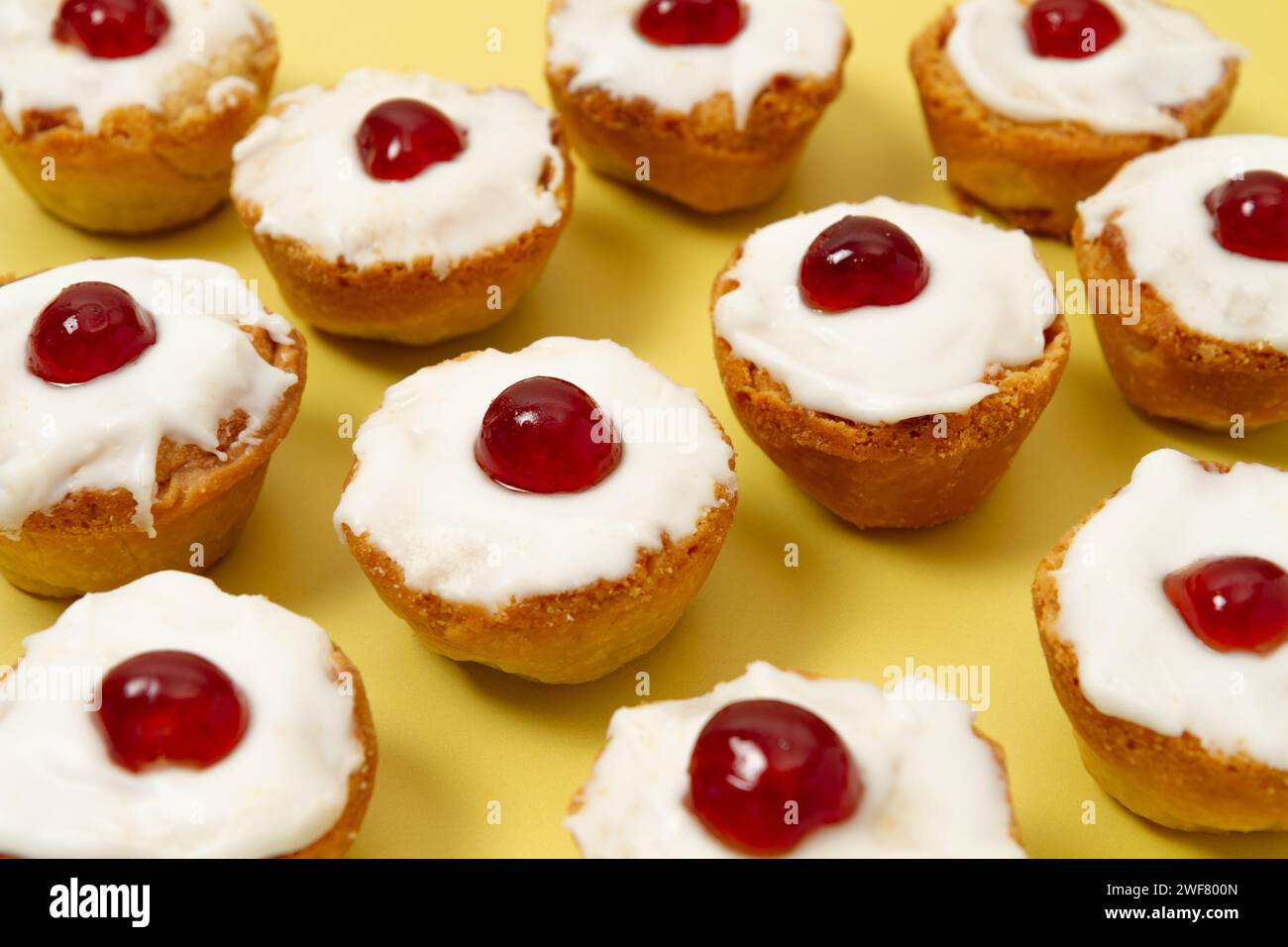 Cherry Bakewell tarts Stock Photo - Alamy