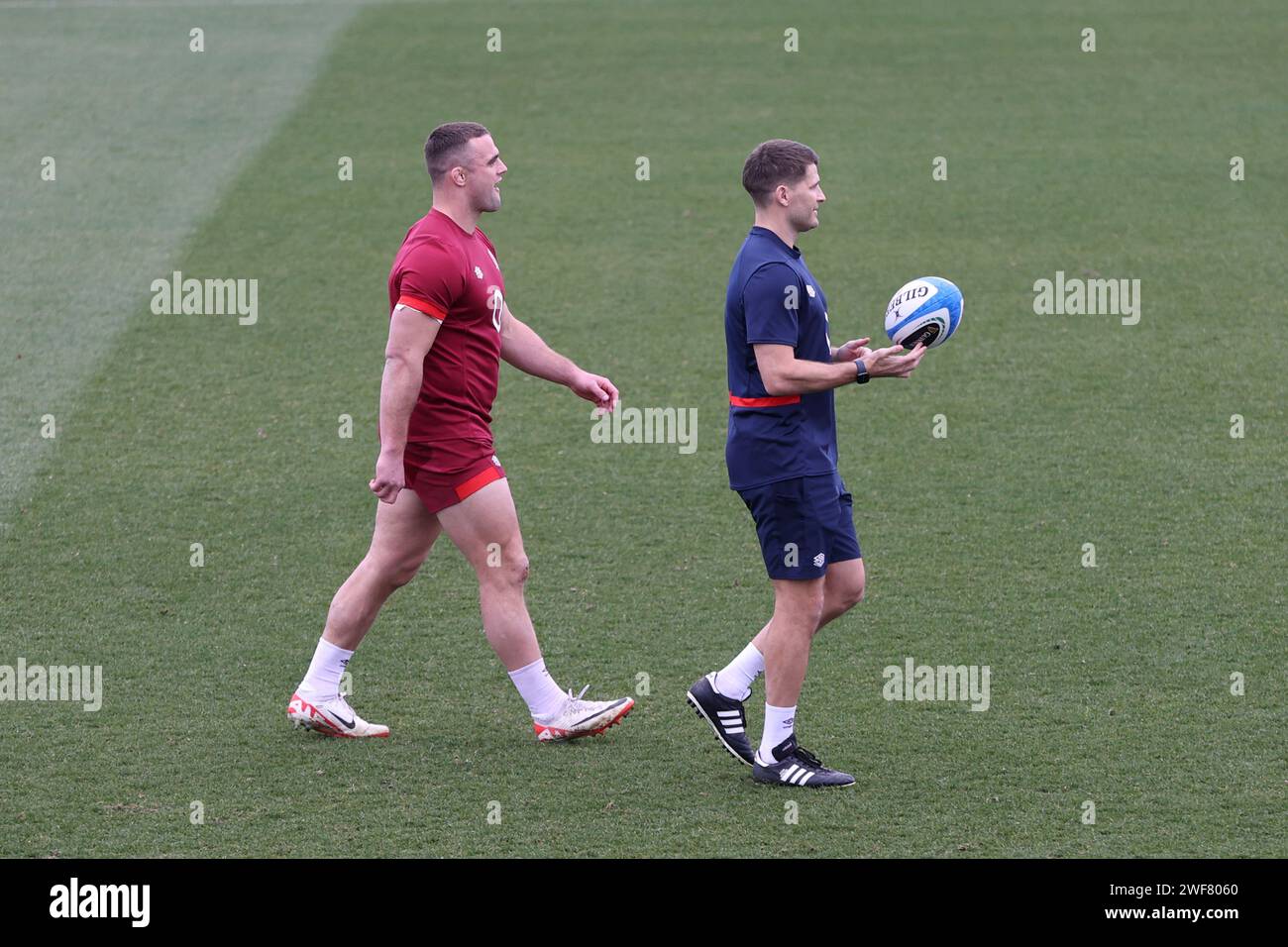 Girona, Spain, 29th January 2024, Ben Earl and attack coach Richard ...