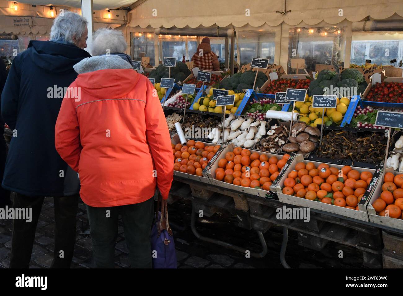 Copenhagen, Denmark 29 January 2024/farmer market or Fruit & vegetable ...