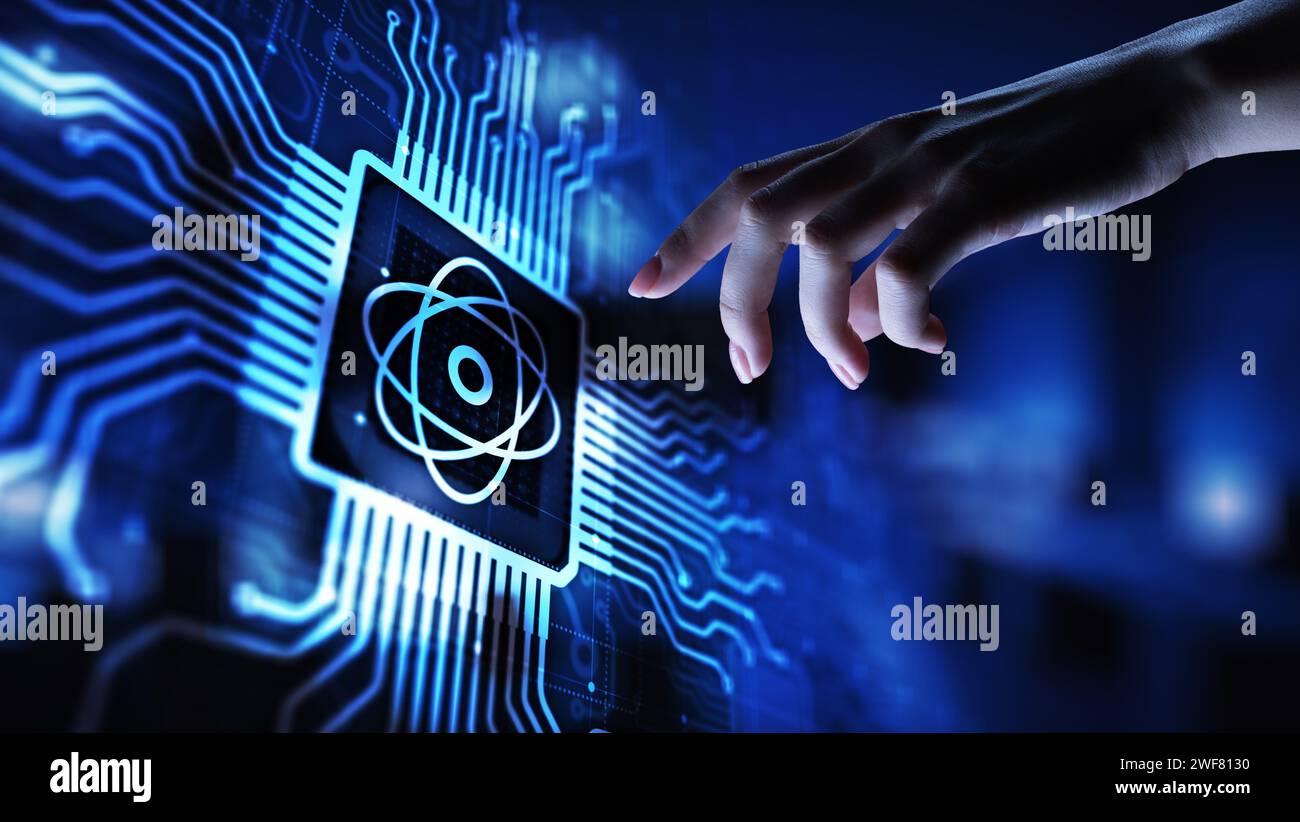 Quantum processor chip powerful supercomputer, Modern technology and ...