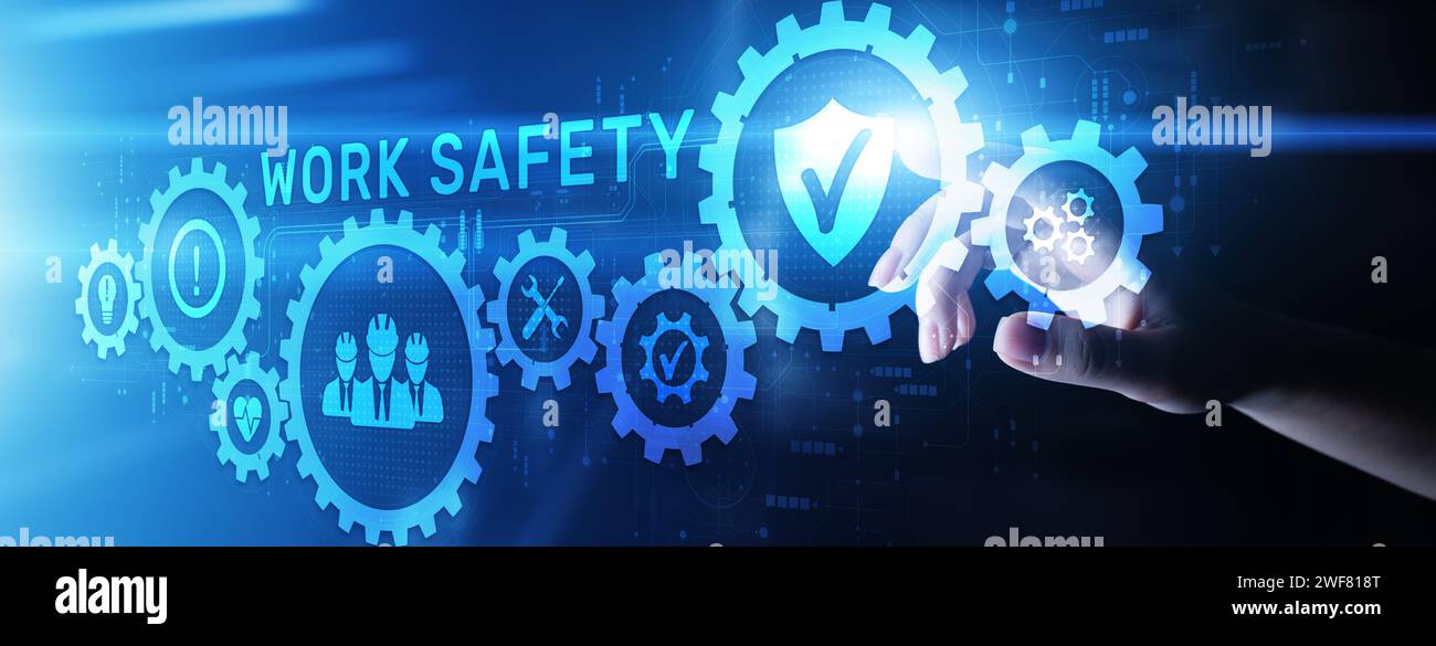 Work safety HSE Regulation rules business concept on screen Stock Photo ...