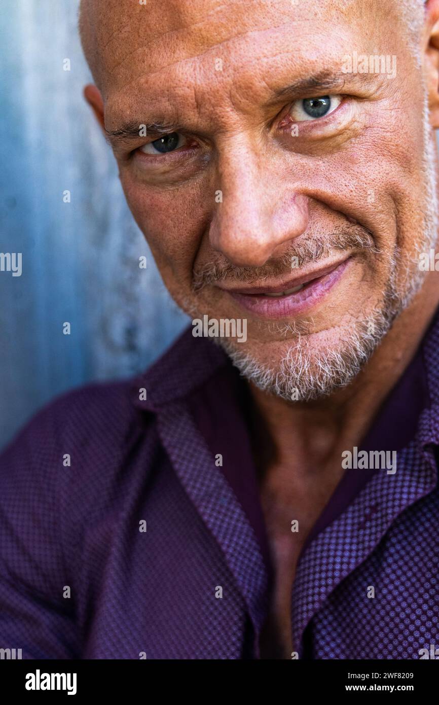 A fit middle-aged Caucasian man in his 50s posing for a portrait Stock ...
