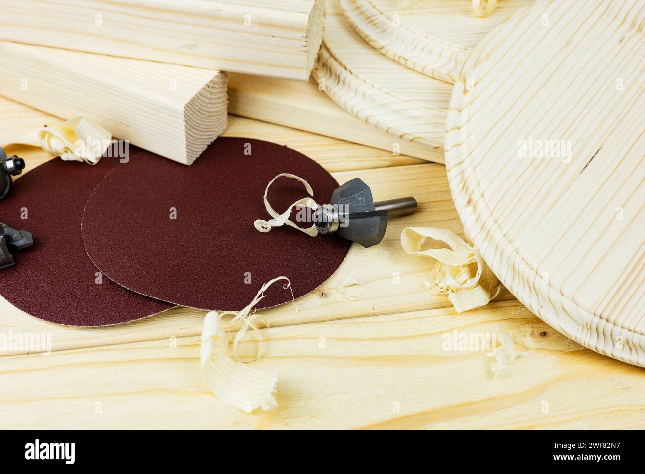 Wood carving. Products made by hand by a craftsman from wooden planks ...