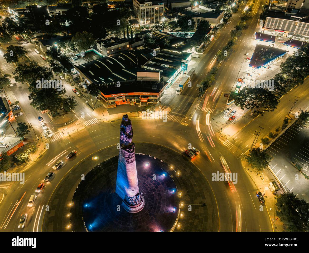 An aerial view of Chapultepec roundabout in Jalisco, Mexico Stock Photo ...