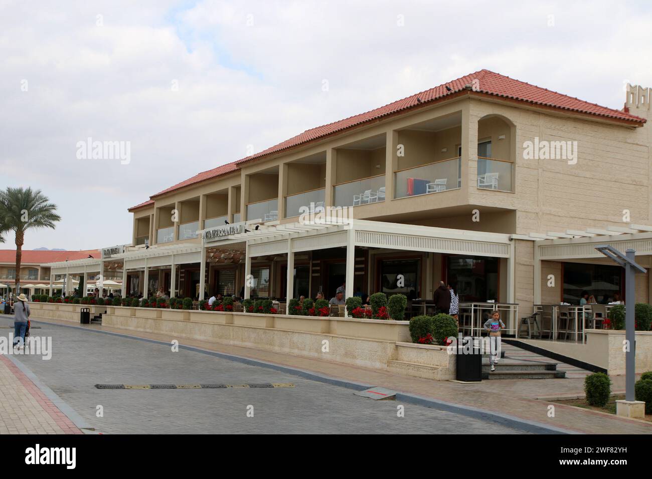 Sharm El Sheikh, Egypt. 28th Jan, 2024. The restaurant building on the ...