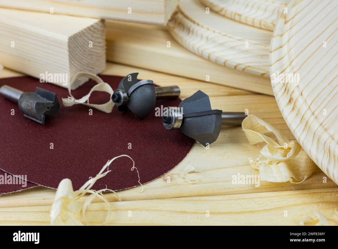 Wood carving. Products made by hand by a craftsman from wooden planks ...