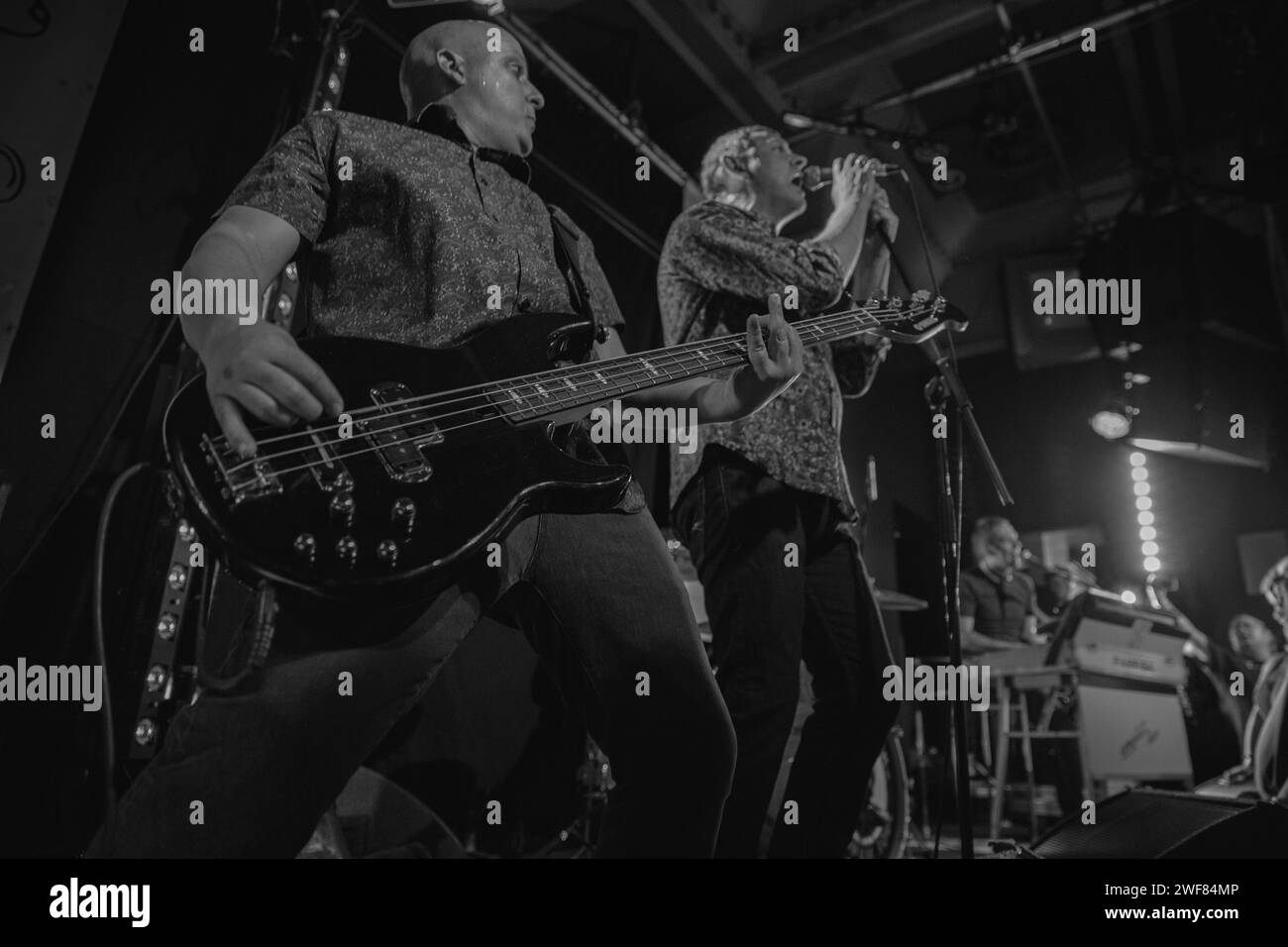 Bass guitarist Martyn Walsh and singer Stephen Holt of the Inspiral ...