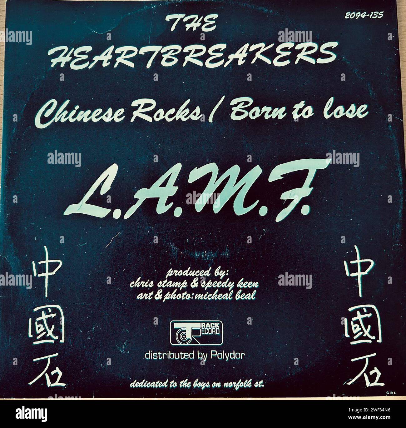 Vinyl Vintage Record, The Heartbreakers – Chinese Rocks/Born To Lose ...