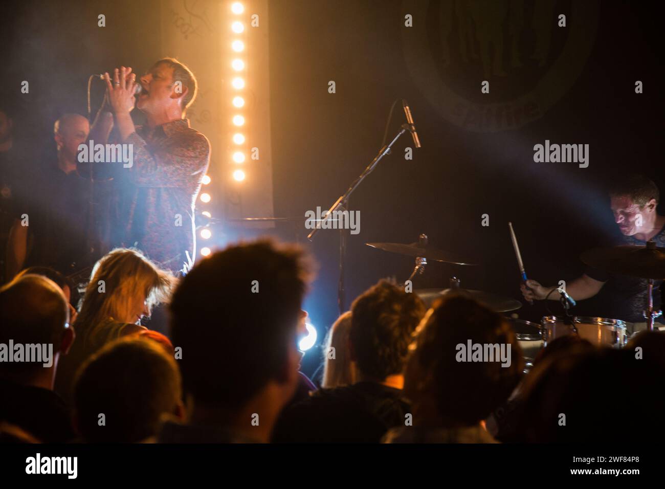 Stephen Holt, lead singer of the Inspiral Carpets, performing at their ...
