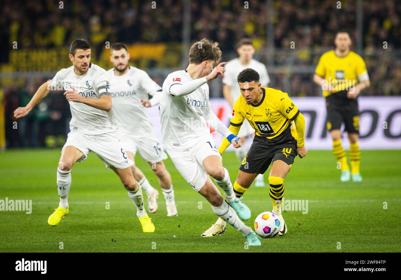 Dortmund, Germany. 28th Jan 2024. Jadon Sancho (BVB), Tim Oermann ...