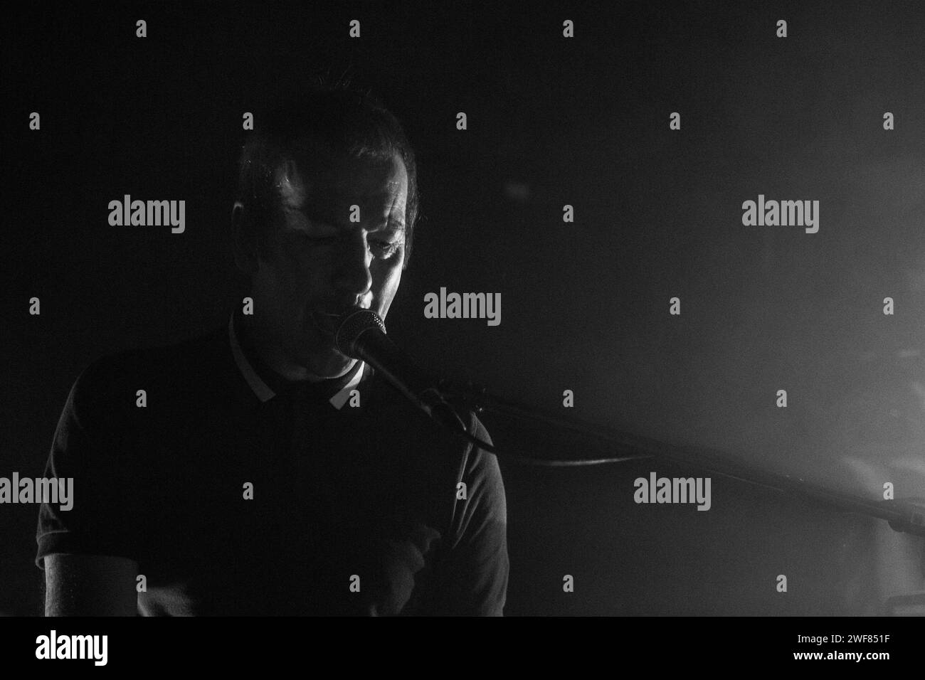 Clint Boon on keyboards and backing vocals, singing at the Inspiral ...