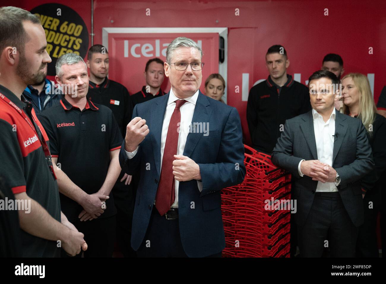 Labour leader Sir Keir Starmer meets staff with executive chairman of ...