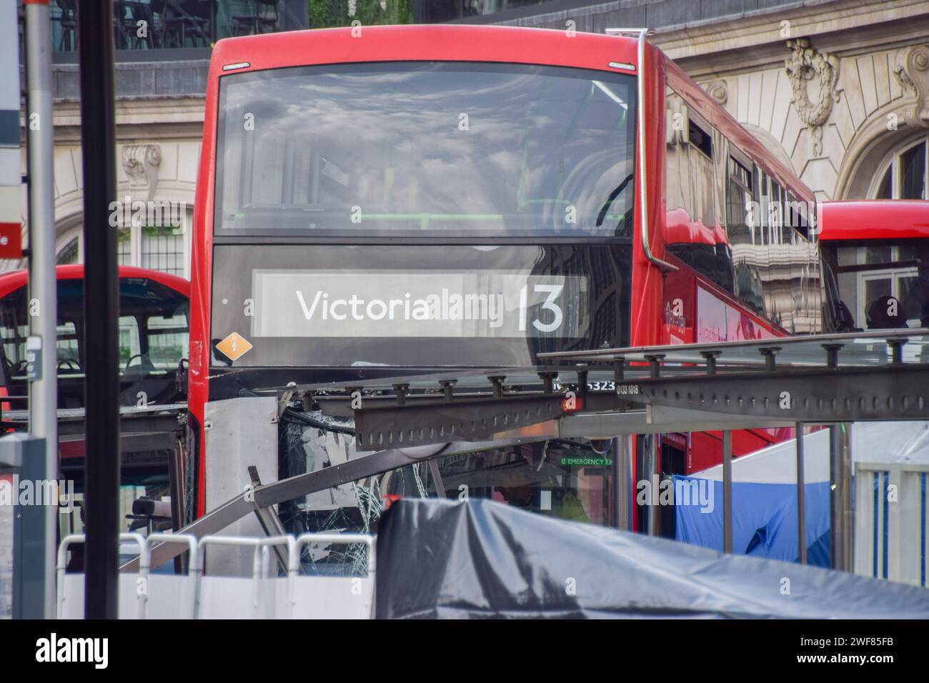 London, UK. 29th January 2024. Scene of the accident. A person was ...