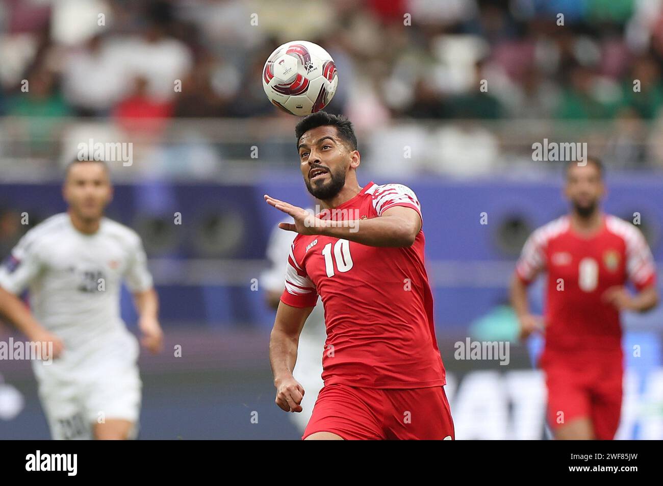 Doha, Qatar. 29th Jan, 2024. Jordan's Mousa Altamari competes during ...