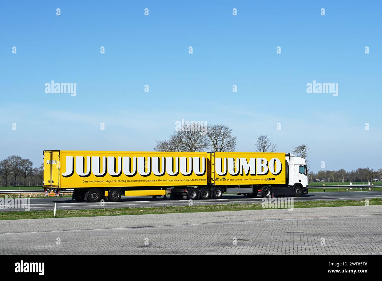 JUMBO truck XXXL trailer combination transport Stock Photo - Alamy