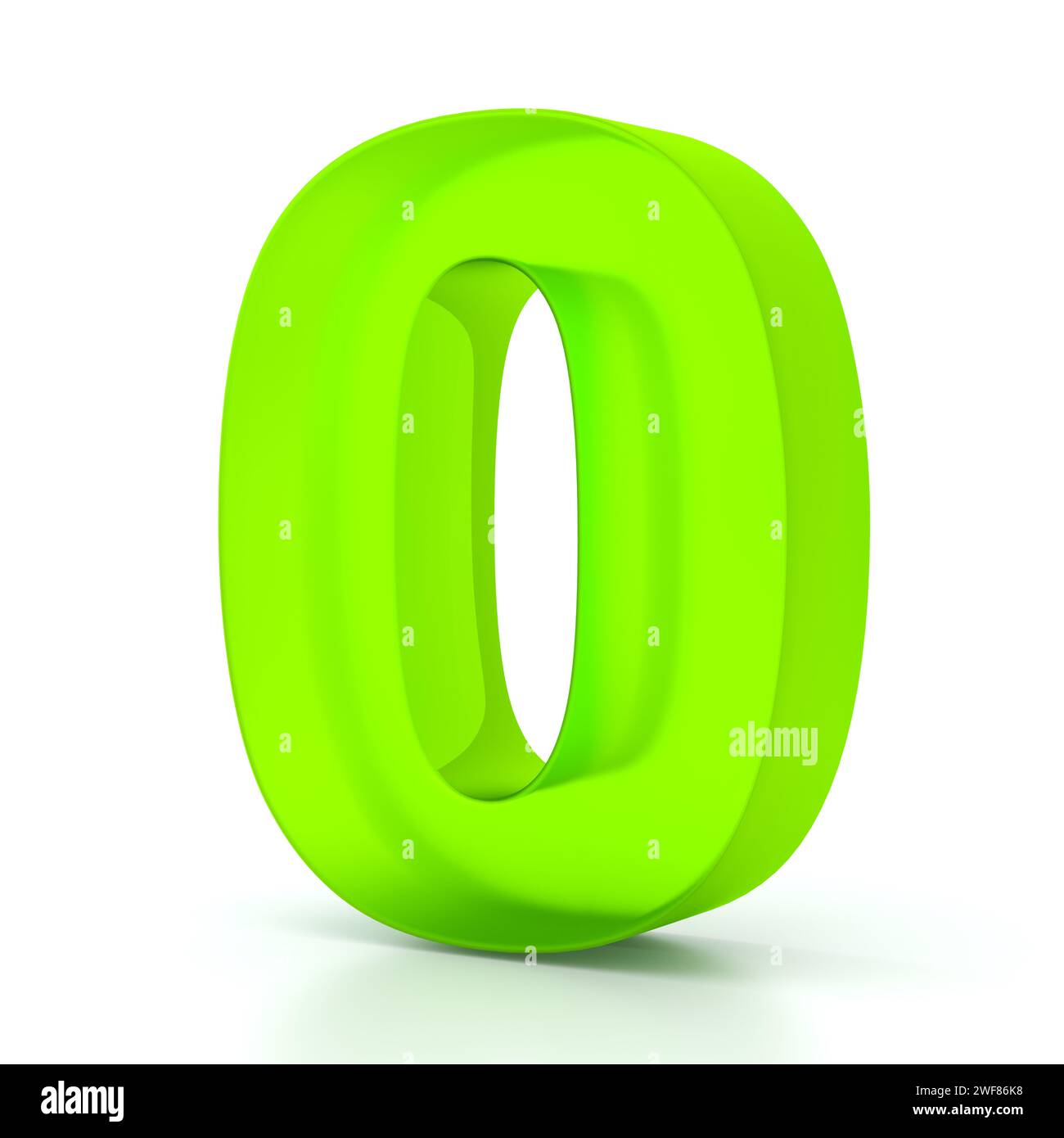 Number zero with green glass material. 3d symbol for graphic design ...
