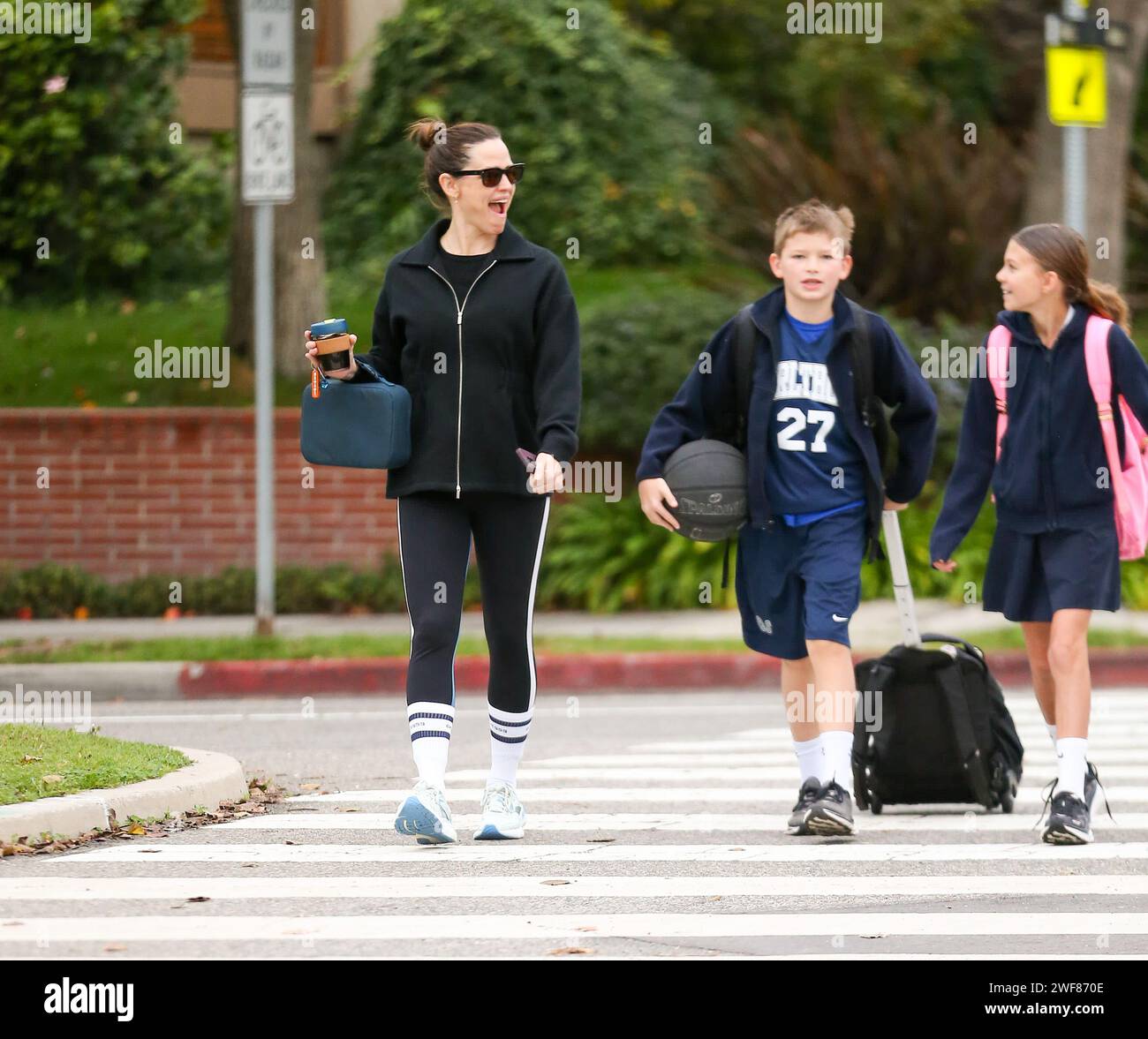 Jennifer Garner is seen with son Samuel in Los Angeles, California ...