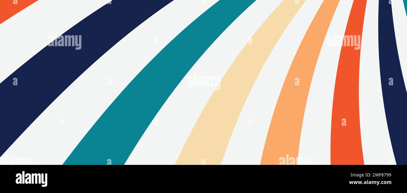 retro vintage 70s style stripes background poster lines. shapes vector ...