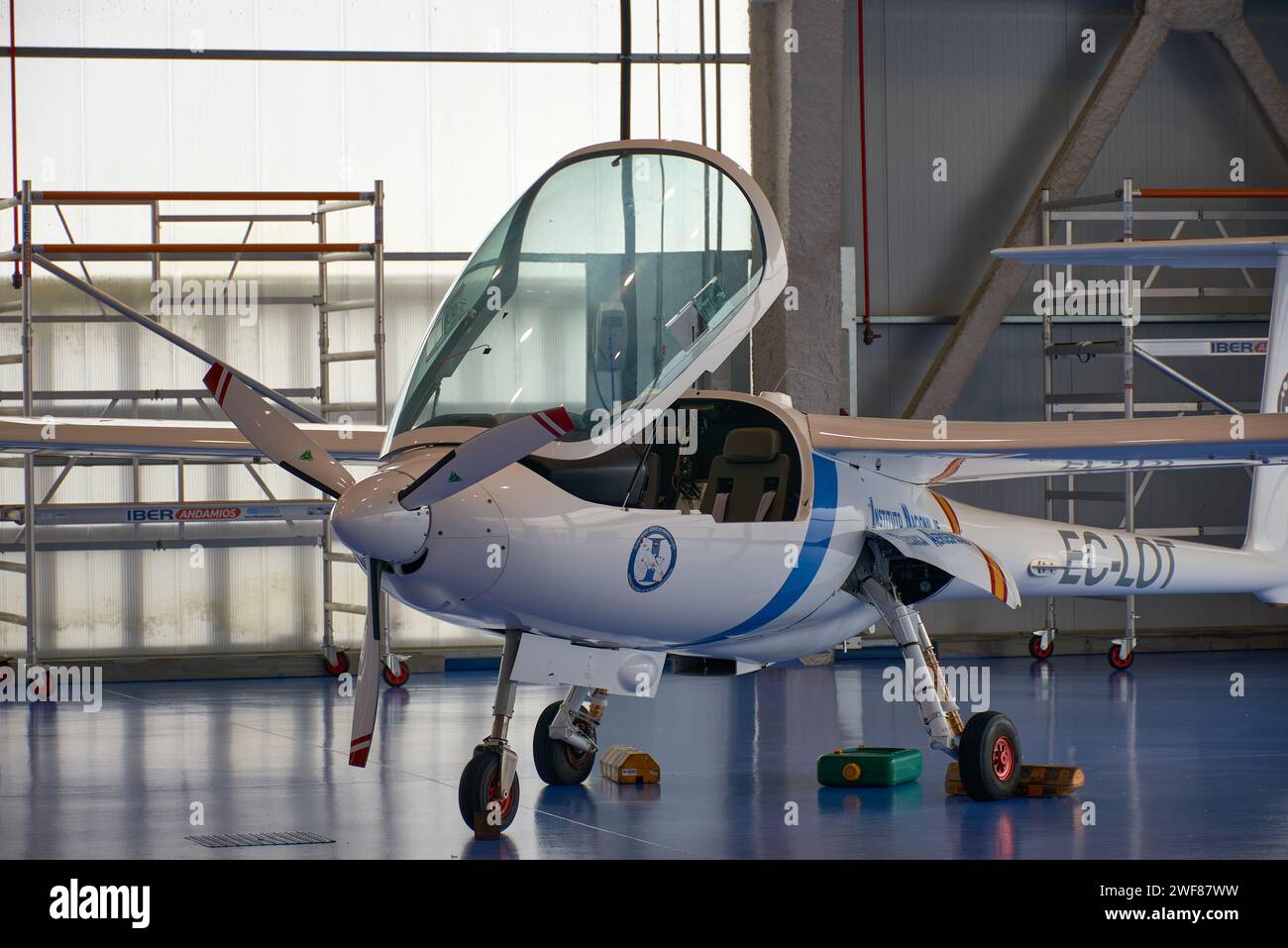 CASTRO DE REI, LUGO, SPAIN; January, 26, 2024: Light aircraft at the ...