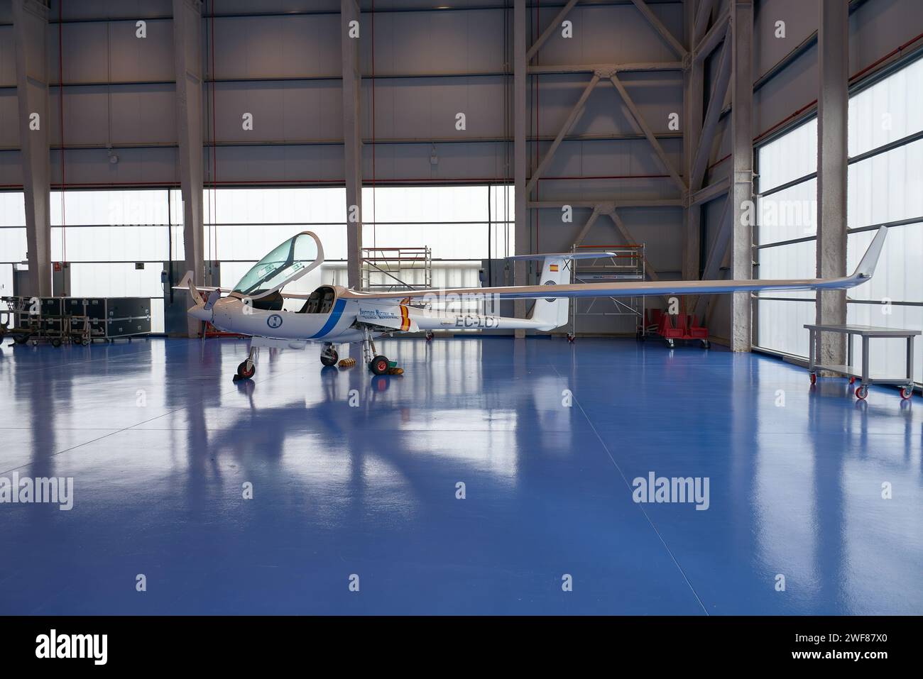 CASTRO DE REI, LUGO, SPAIN; January, 26, 2024: Light aircraft at the ...