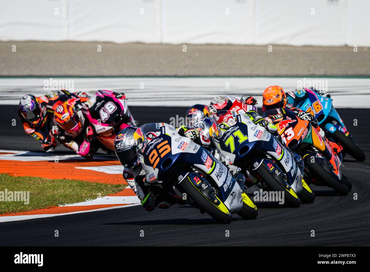 Moment of the Moto3 race at the Valencia Grand Prix, Spain, November ...