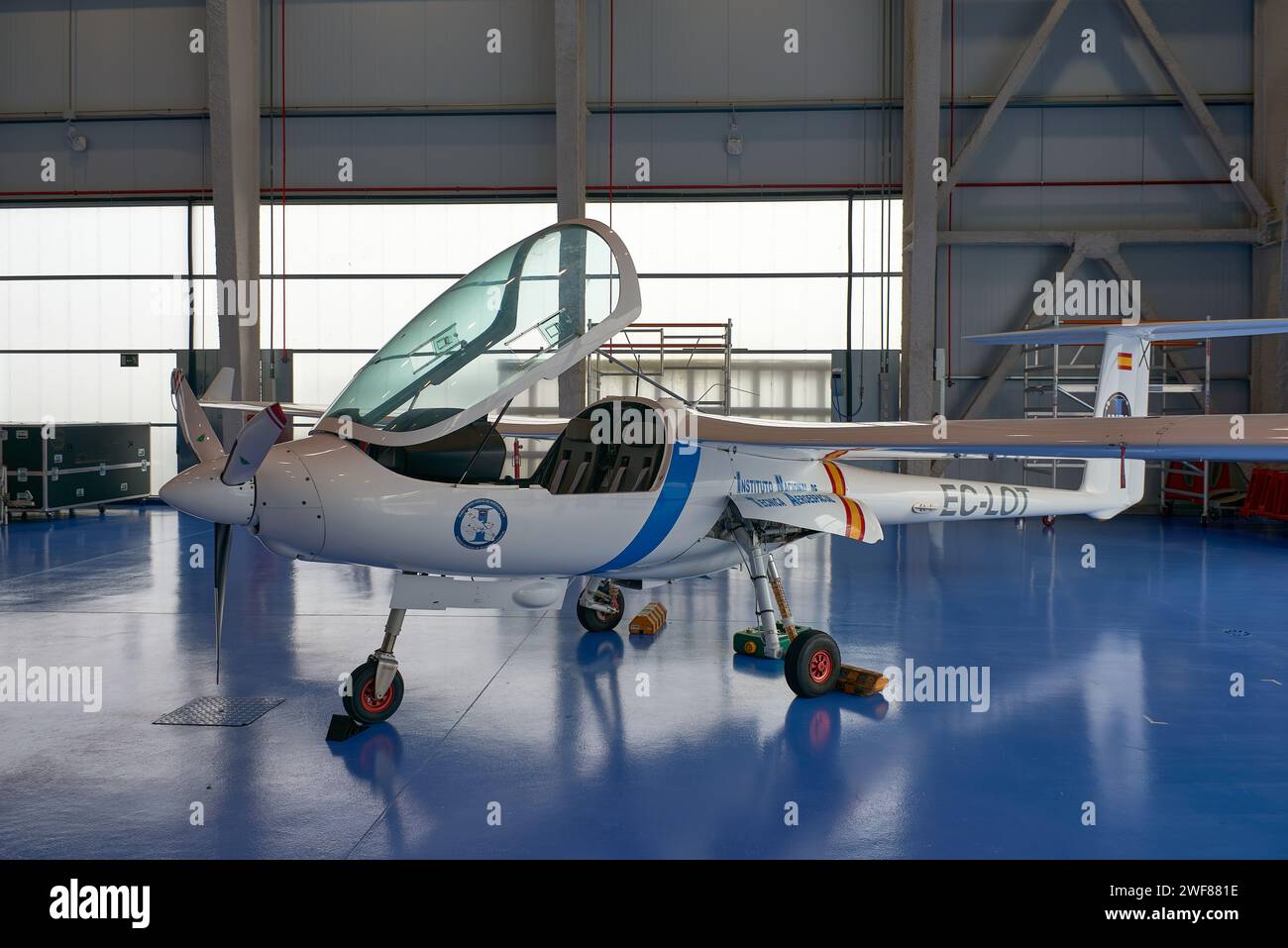 CASTRO DE REI, LUGO, SPAIN; January, 26, 2024: Light aircraft at the ...
