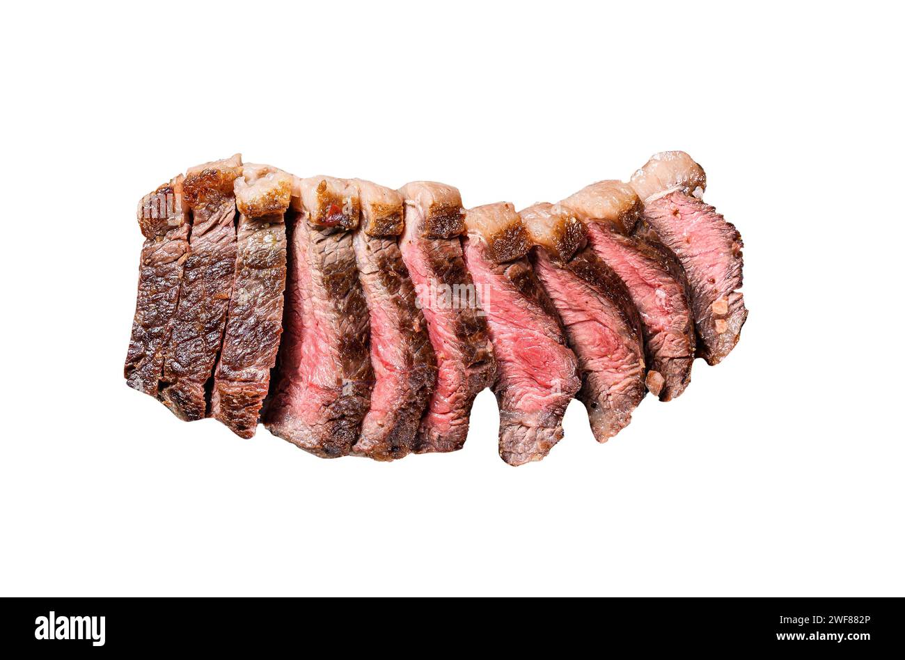 Grilled top sirloin cap or picanha steak on a meat cleaver with herbs ...