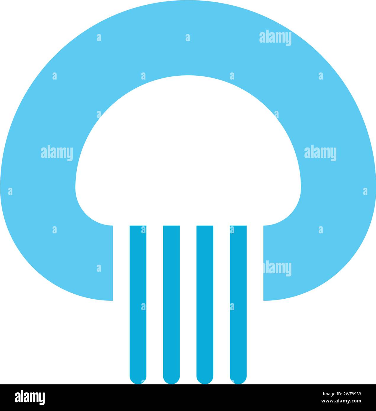 Minimalist jellyfish logo hi-res stock photography and images - Alamy