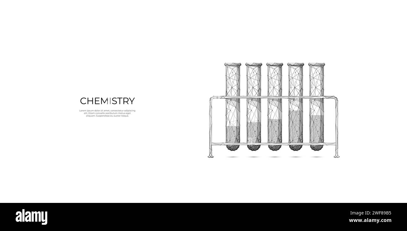 Abstract polygonal test tube rack isolated on white background ...