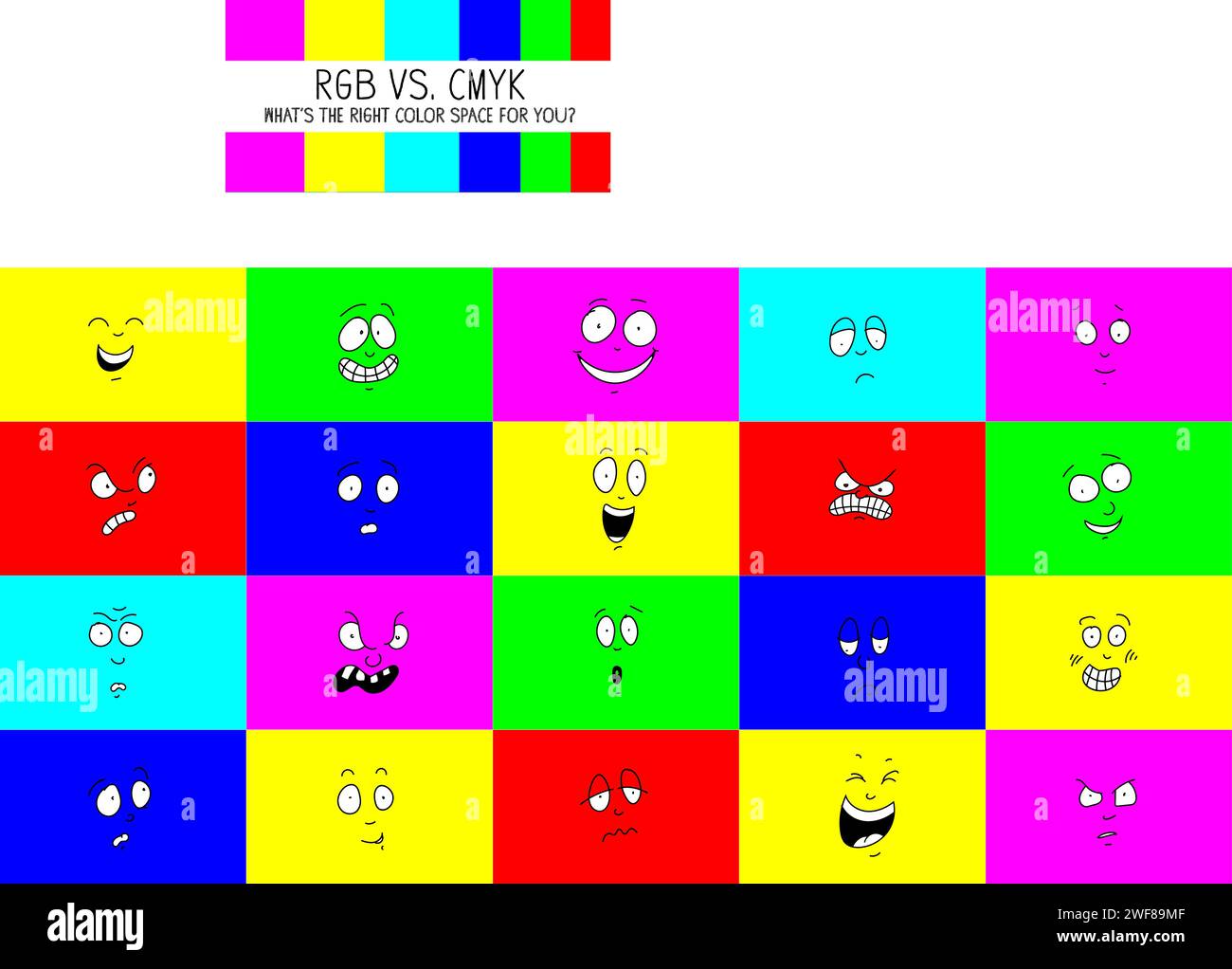 Diverse faces expressing emotions and feelings. Colorful set of modern ...