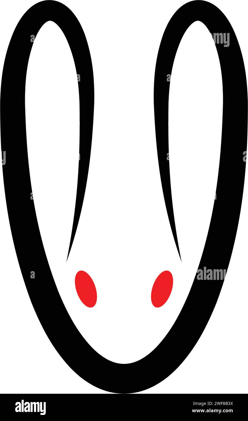 red eyes rabbit logo bunny icon vector Stock Vector Image & Art - Alamy