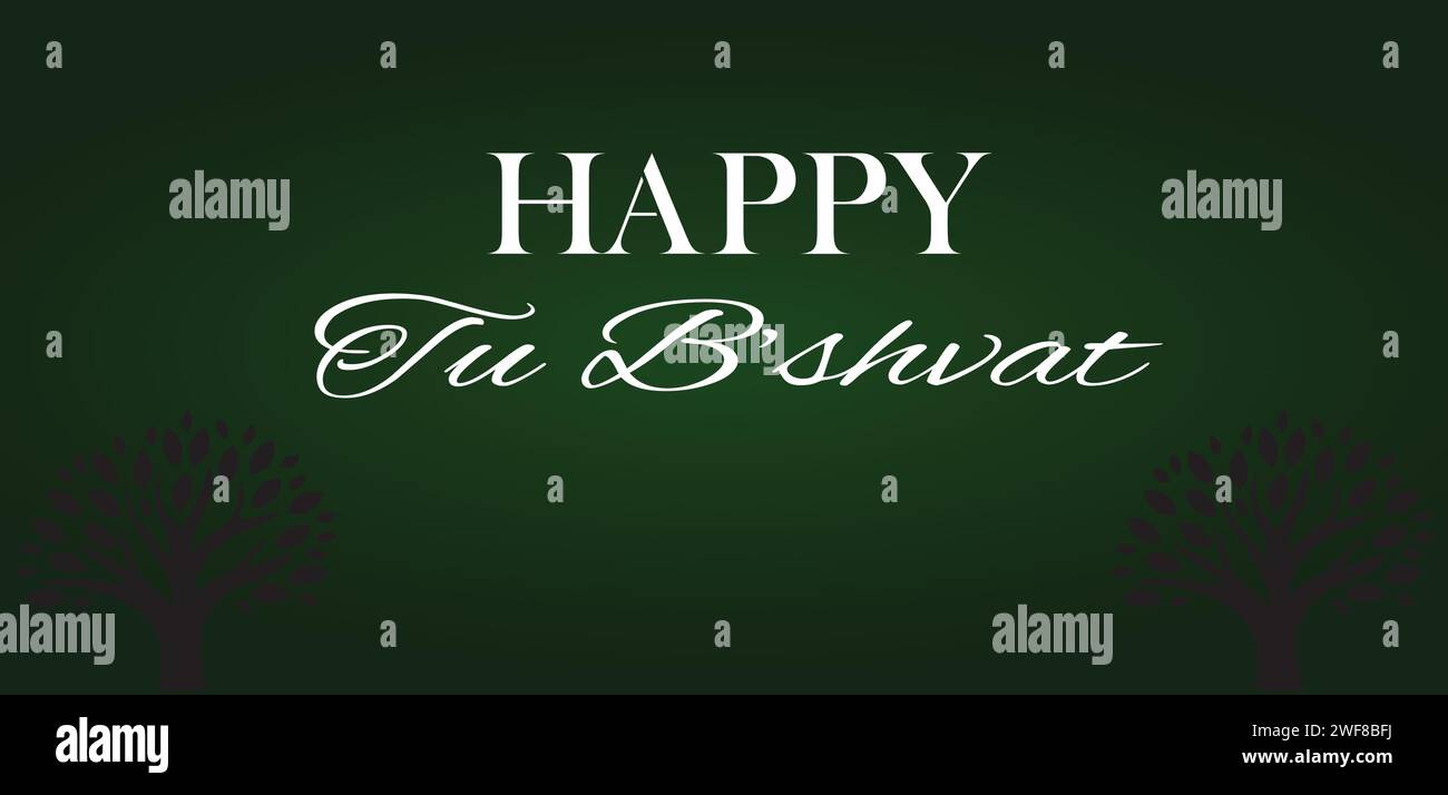 Happy Tu B'shvat stylish text illustration design Stock Vector Image ...