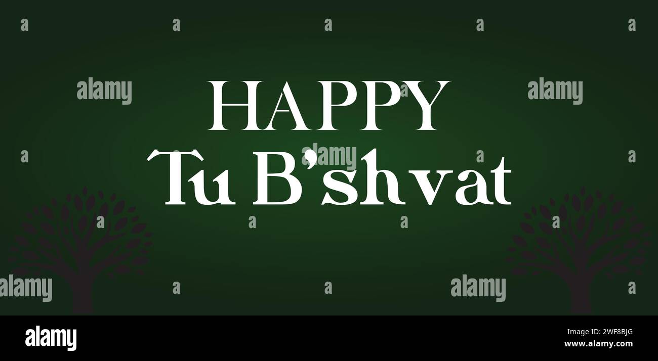 Happy Tu B'shvat stylish text illustration design Stock Vector Image ...