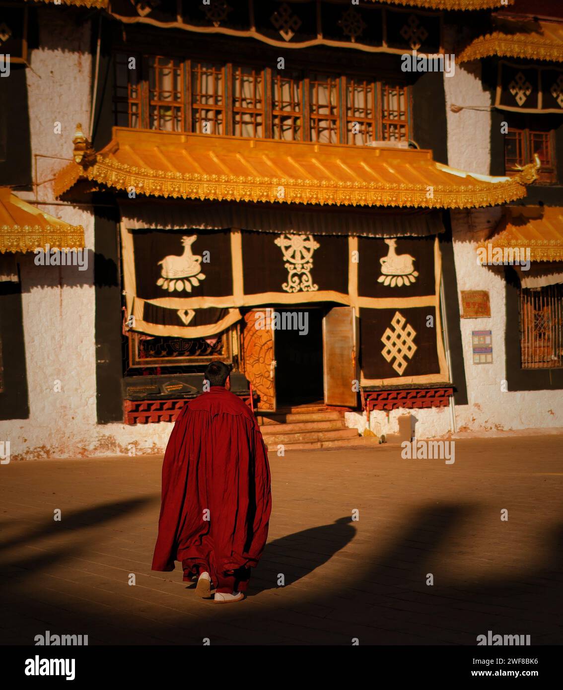 Lamas in front of temples in Xizang Stock Photo - Alamy