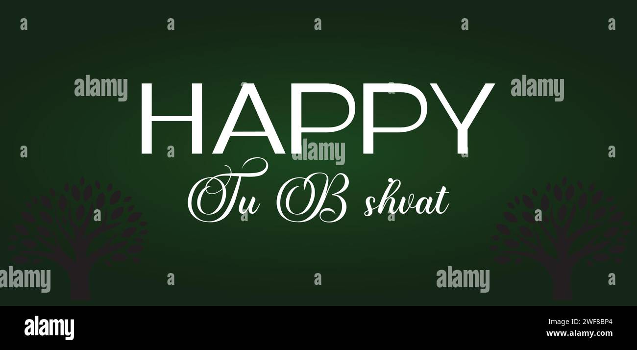 Happy Tu B'shvat stylish text illustration design Stock Vector Image ...