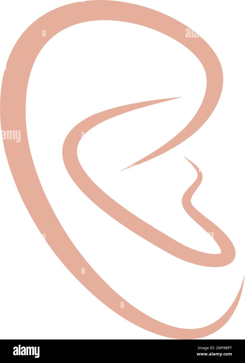 stylized human ear line vector logo Stock Vector Image & Art - Alamy