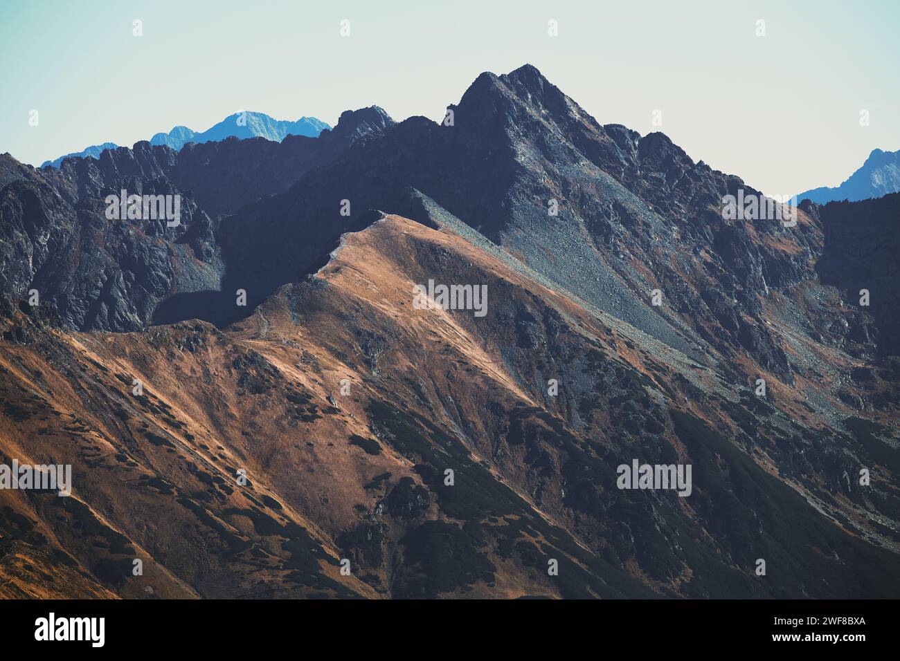 Mountain landscape in Tatra National Park in Poland. Popular tourist ...