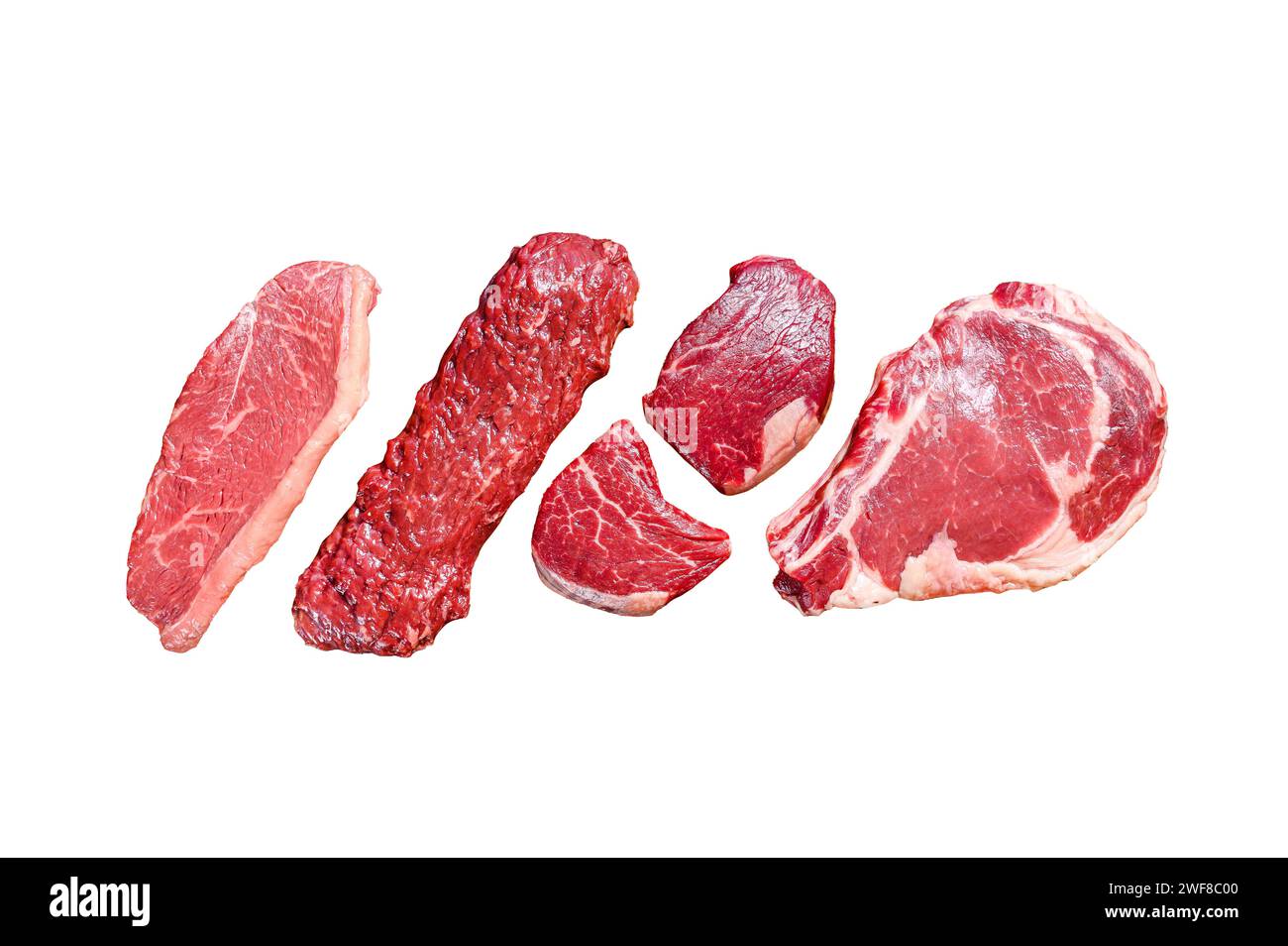 Raw prime black angus beef steaks fillet Mignon, rib eye or cowboy ...