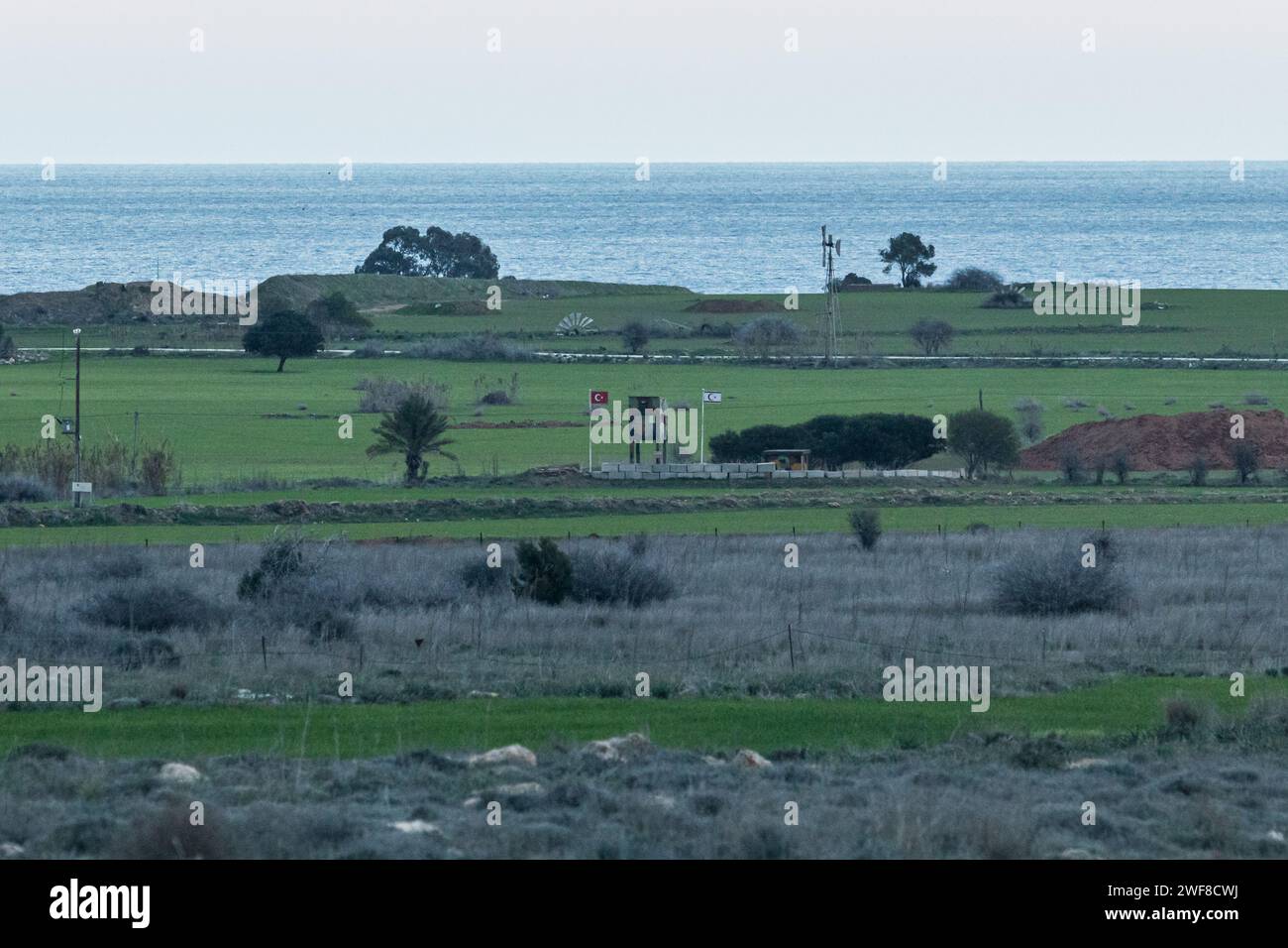 Derynia, Cyprus. 28th Jan, 2024. A Turkish outpost is seen inside ...
