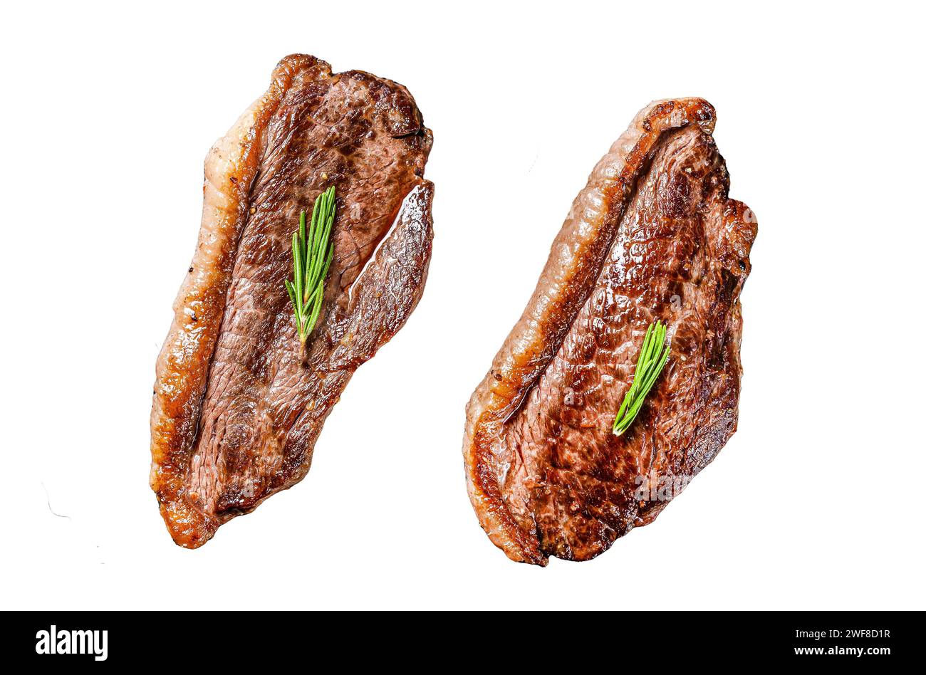 Grilled top sirloin cap or picanha steak Isolated on white background ...