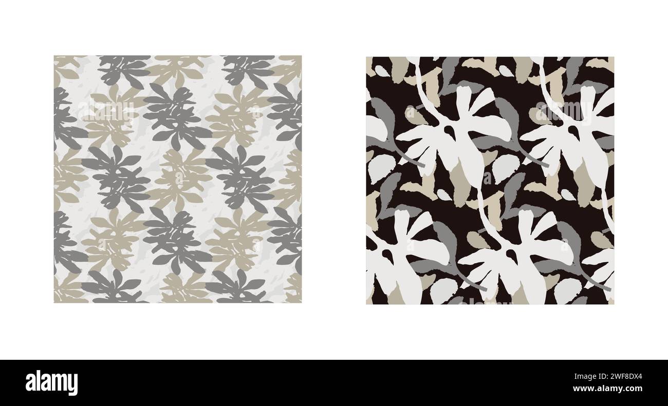 Masculine vector floral pattern with organic botanical shapes. Modern ...