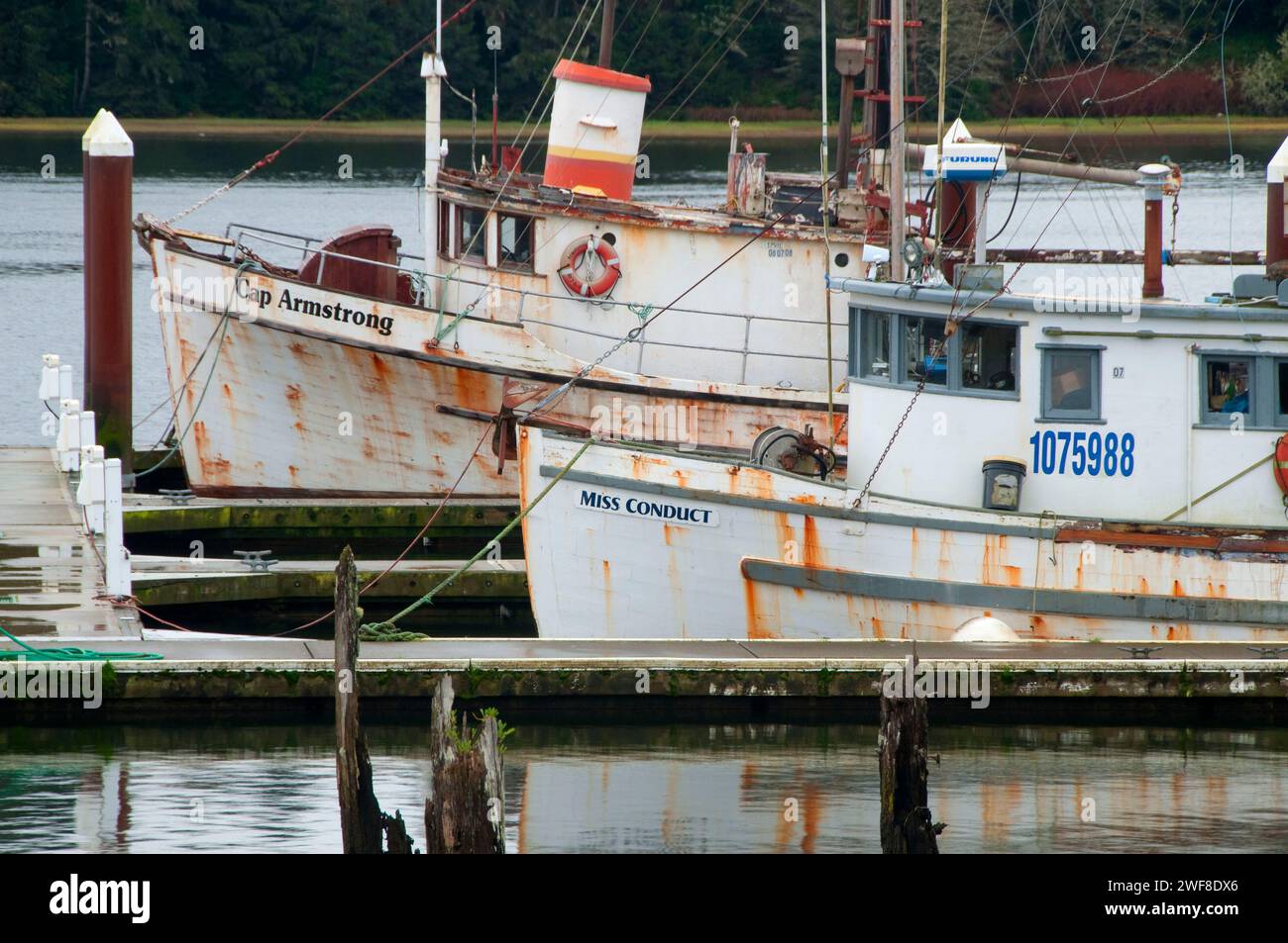 Commercial fishing boats, Port of Siuslaw, Florence, Oregon Stock Photo ...