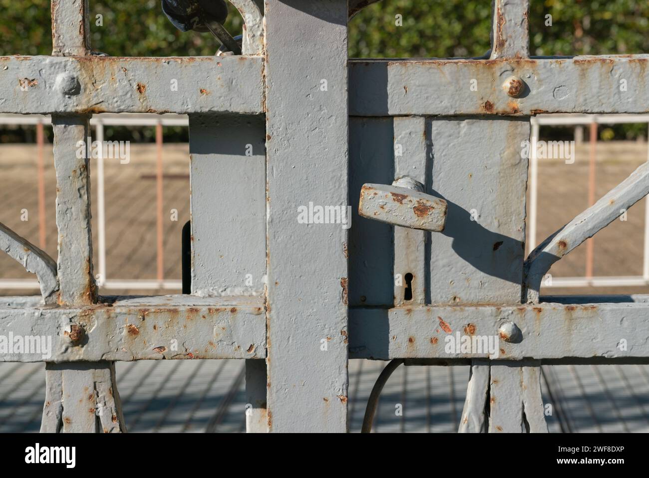 Wrought iron gate lock hi-res stock photography and images - Alamy